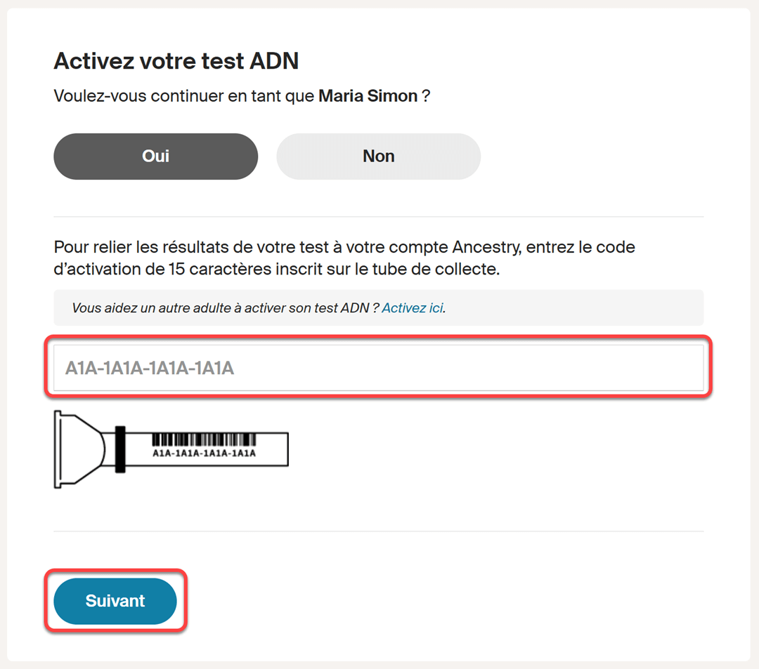 Comment activer un test AncestryDNA®