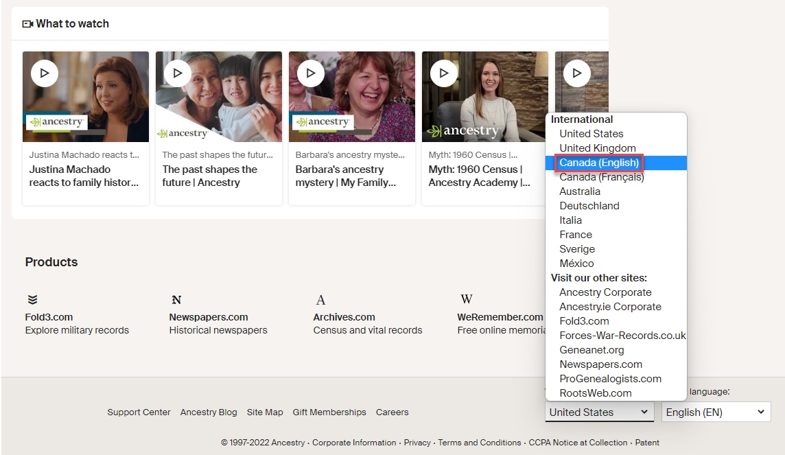 Changing the Language on Ancestry®