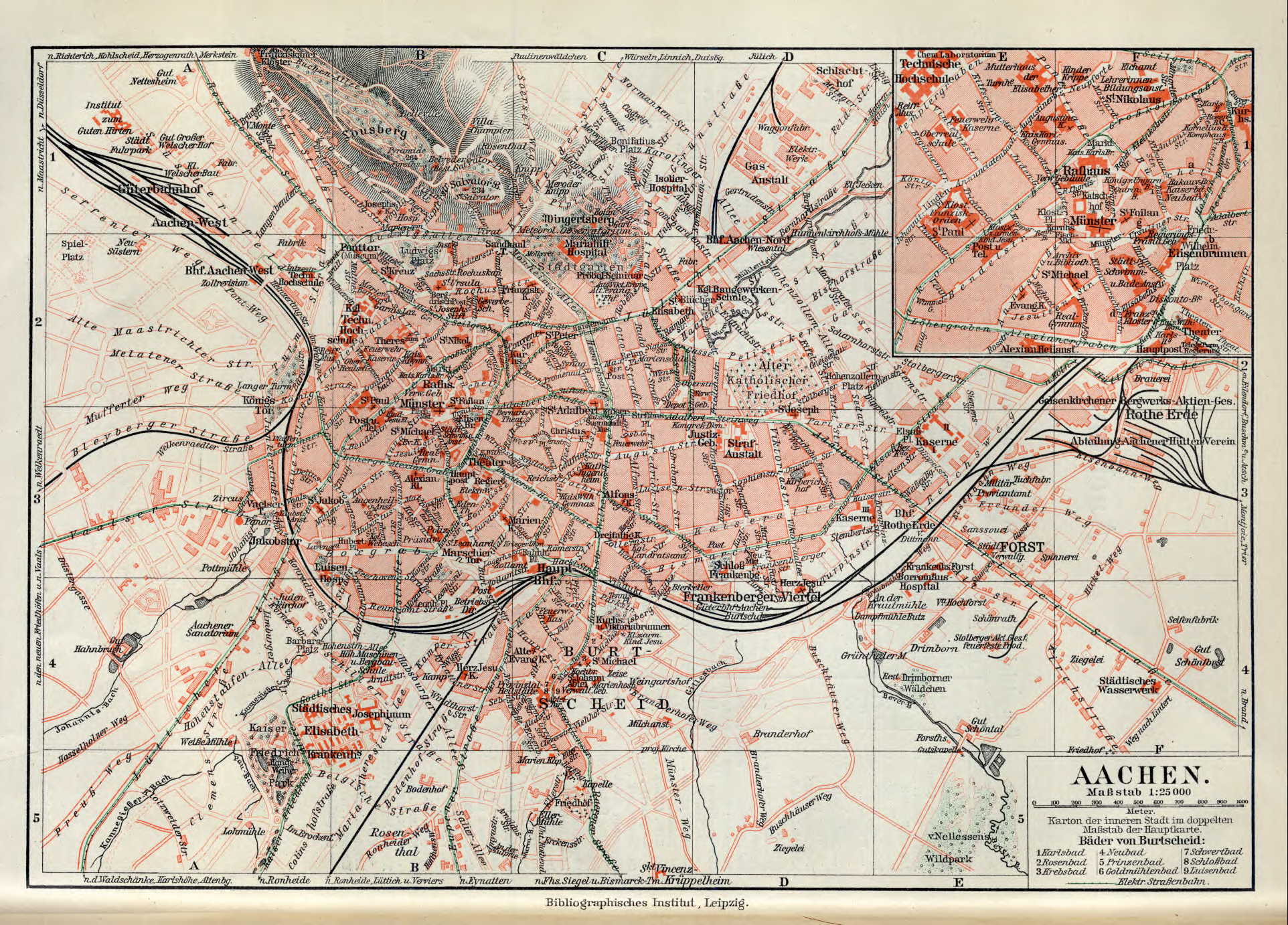 Aachen : Stadtplan und Straßenverzeichnis