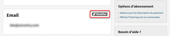Mise à jour de votre adresse électronique