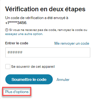 Vérification en deux étapes