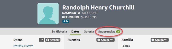 Sugerencias de Ancestry®