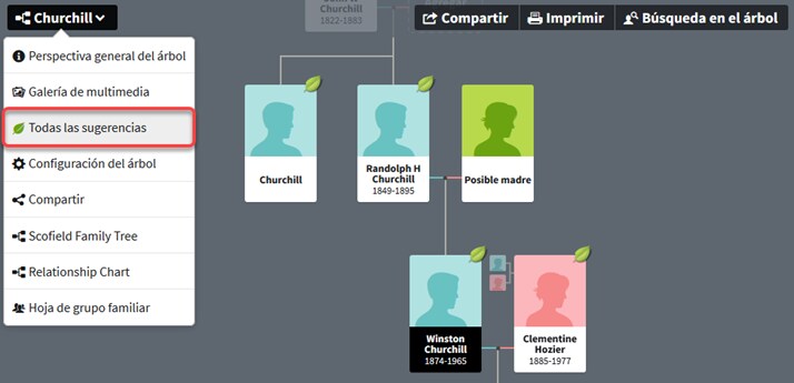 Sugerencias de Ancestry®