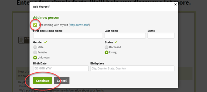Getting Started, Lesson 1: Starting Your Tree