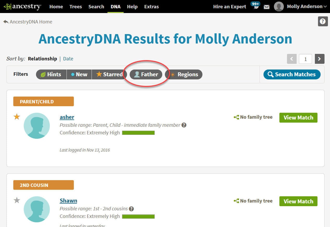 AncestryDNA® Shared Matches