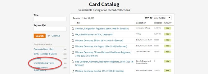 Finding Immigration Records