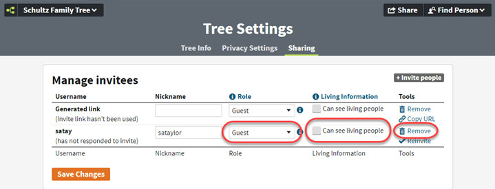 Sharing a Family Tree