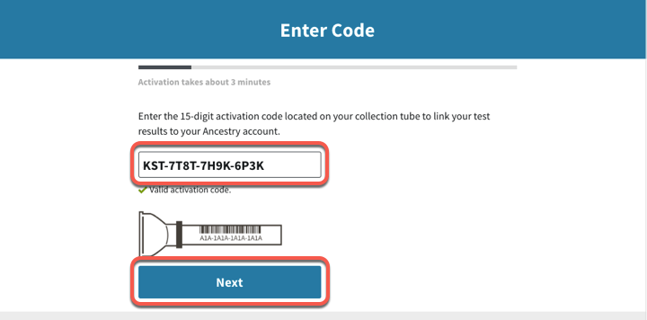 Activating an AncestryDNA® Kit