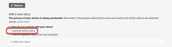 Adding Stories to a Tree