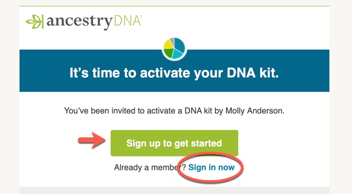 Inviting Someone to Activate Their AncestryDNA® Kit