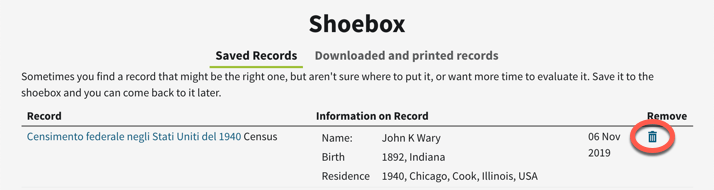 The Ancestry® Shoebox®