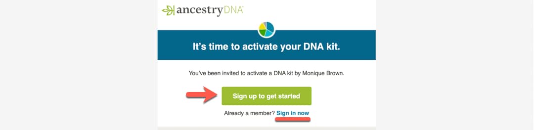 Inviting Someone to Activate Their AncestryDNA® Kit