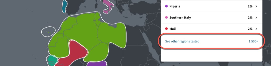 Ancestrydna Regions Map