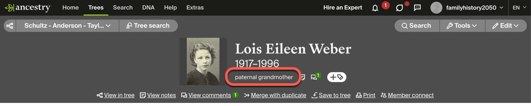 Seeing How People in Your Ancestry® Tree are Related to You