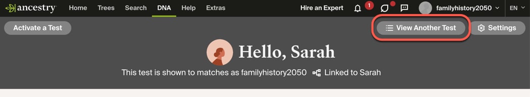 Accessing Another AncestryDNA® Test on Your Account