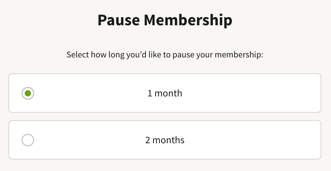 Pausing a Membership