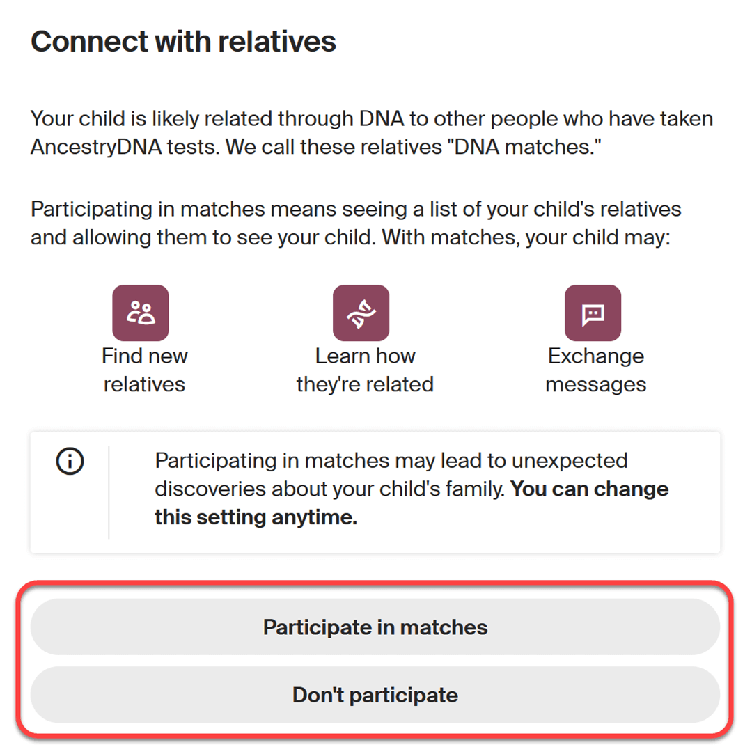 Registering an AncestryDNA® Kit for Your Child