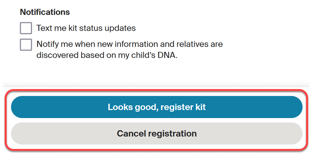 Registering an AncestryDNA® Kit for Your Child